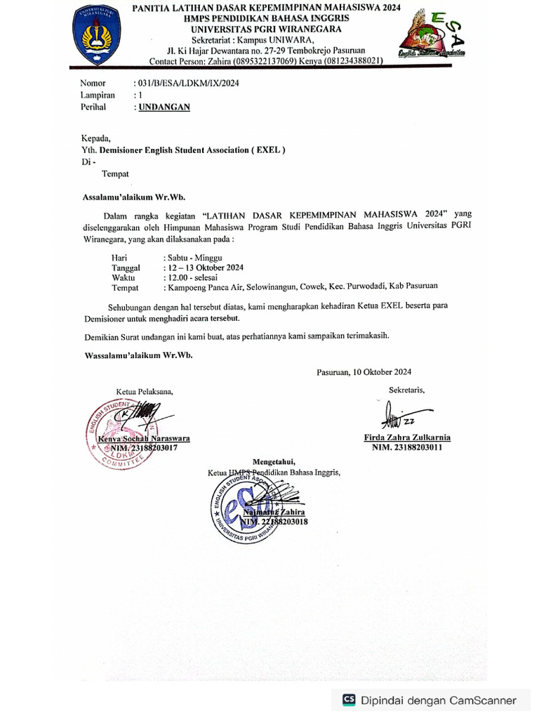 Undangan Demisioner | PDF