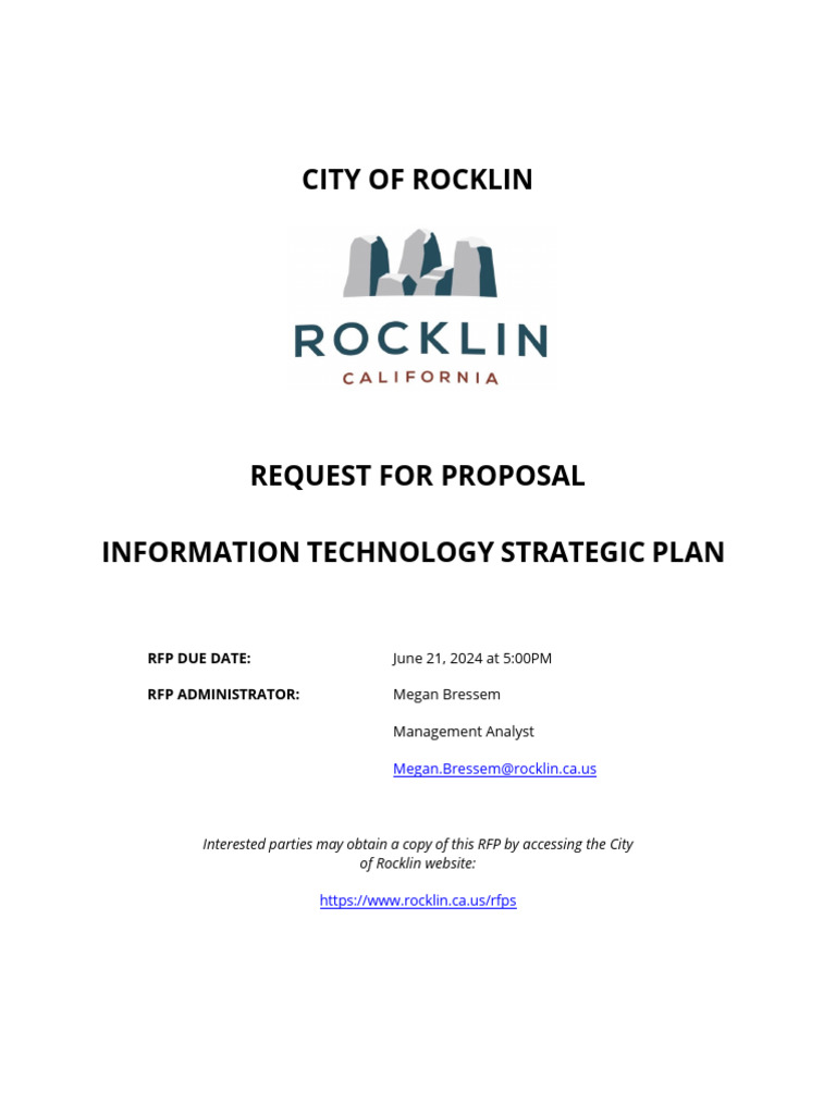 cor_it_strategic_plan_rfp_final-2 | PDF | Request For Proposal | Indemnity