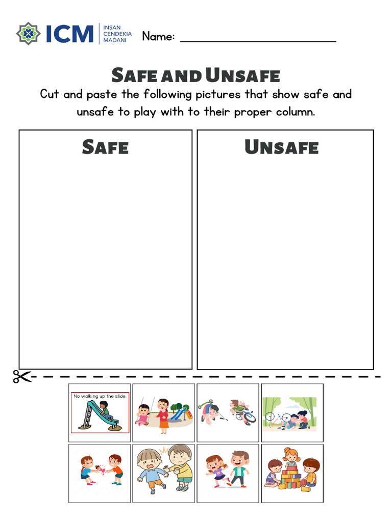 Safe and Unsafe Worksheet | PDF | Games & Activities | Computers