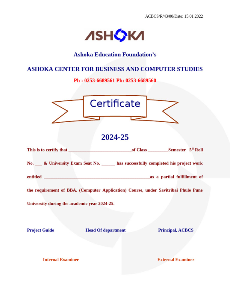 Project Certificate | PDF
