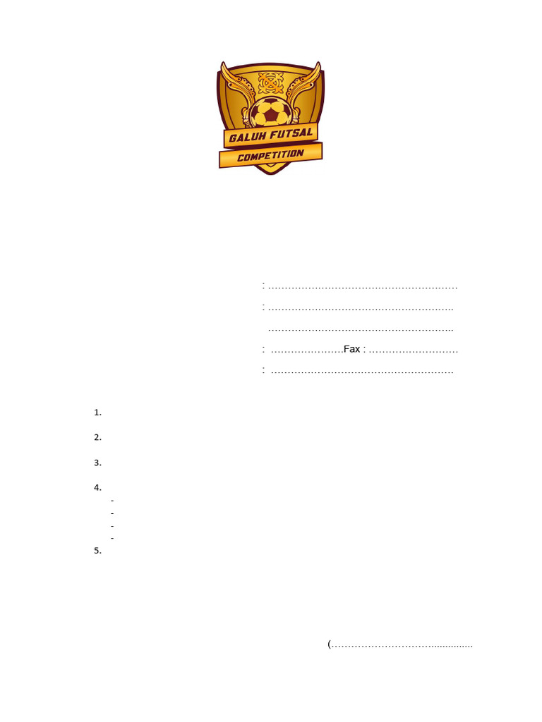 Formulir GFC 2024 Cup | PDF