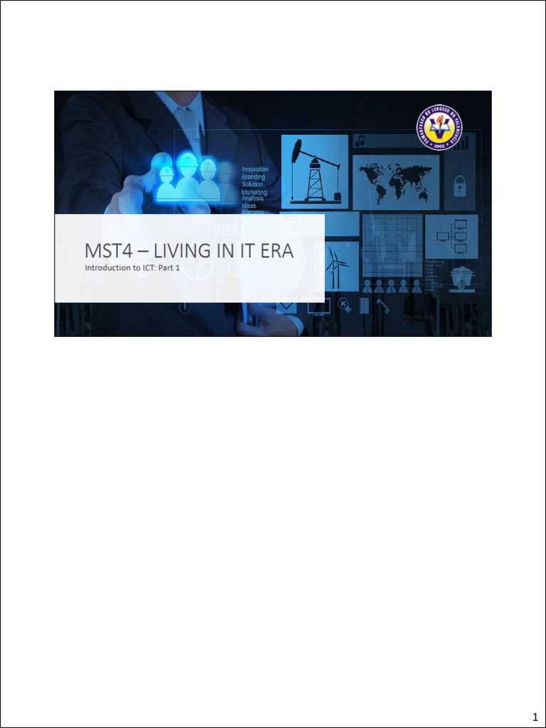 Intro-to-ICT-part1 MST4 Week2 2024 | PDF | Information And Communications Technology | Information