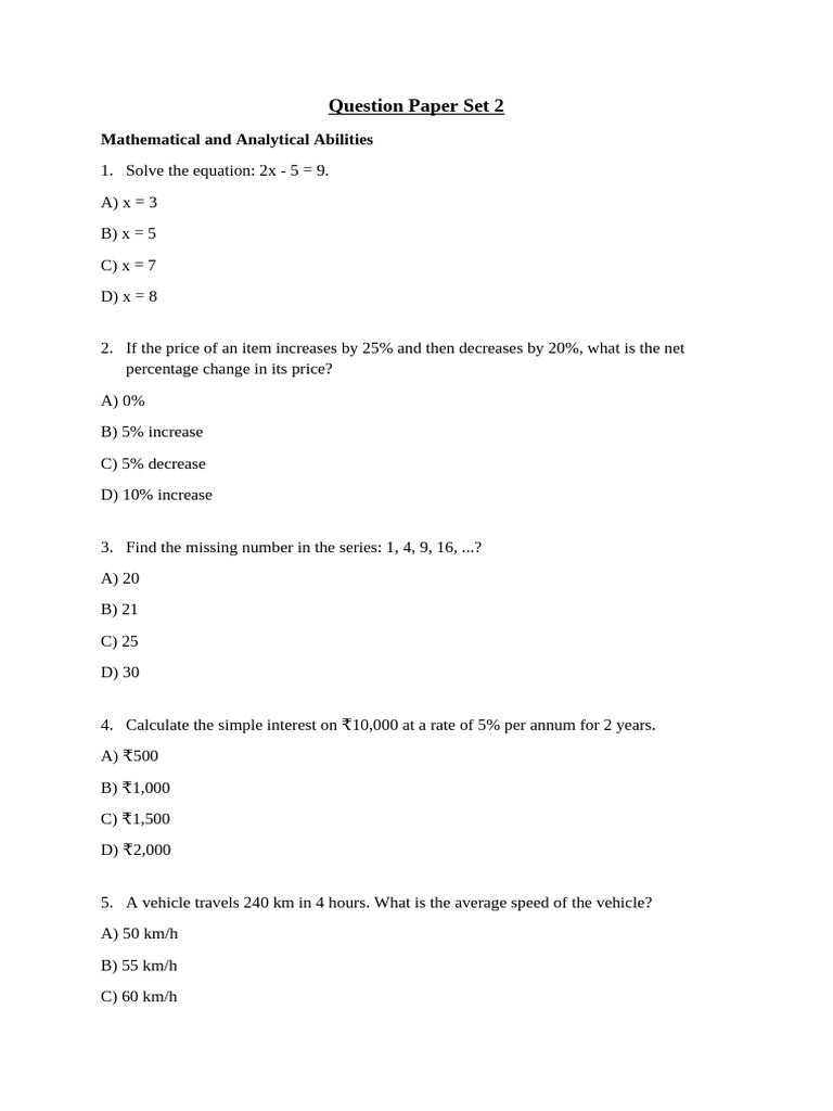 Question Paper Set 2 | PDF | Communication | Computer Science