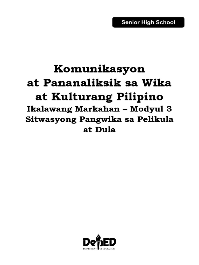 KPWKP Q2 Mod3 Sitwasyong Pangwika Sa Pelikula at Dula v2 | PDF