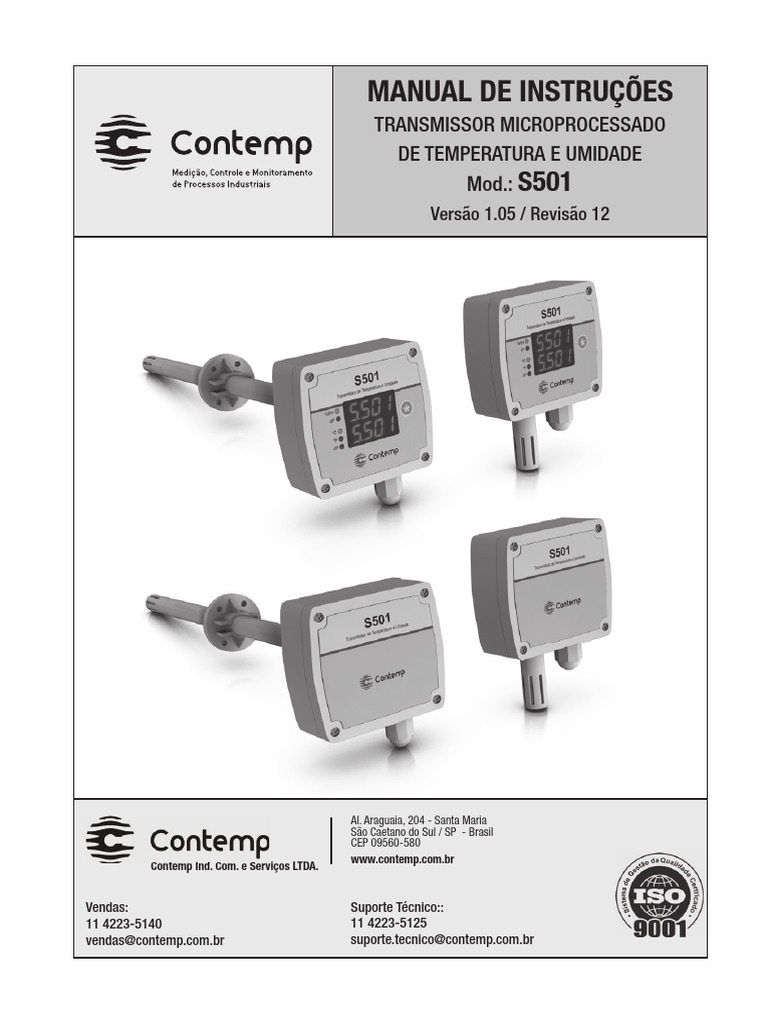 Manual do Transmissor S501: Temperatura e Umidade | PDF