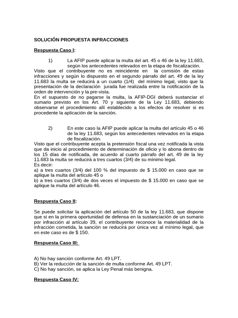 Solucion Infracciones y Penal Tributaria | PDF | Multa (pena) | Justicia