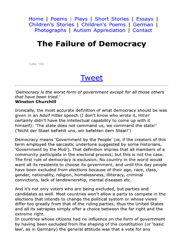 The Failure of Democracy | PDF