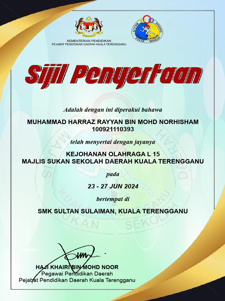 Olahraga - Muhammad Harraz Rayyan Bin Mohd Norhisham 2 | PDF