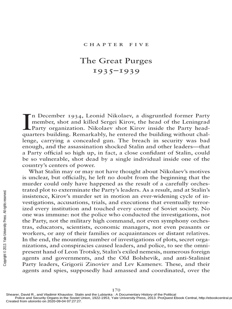Chapter 5 The Great Purges | PDF | Joseph Stalin | Politics Of The ...