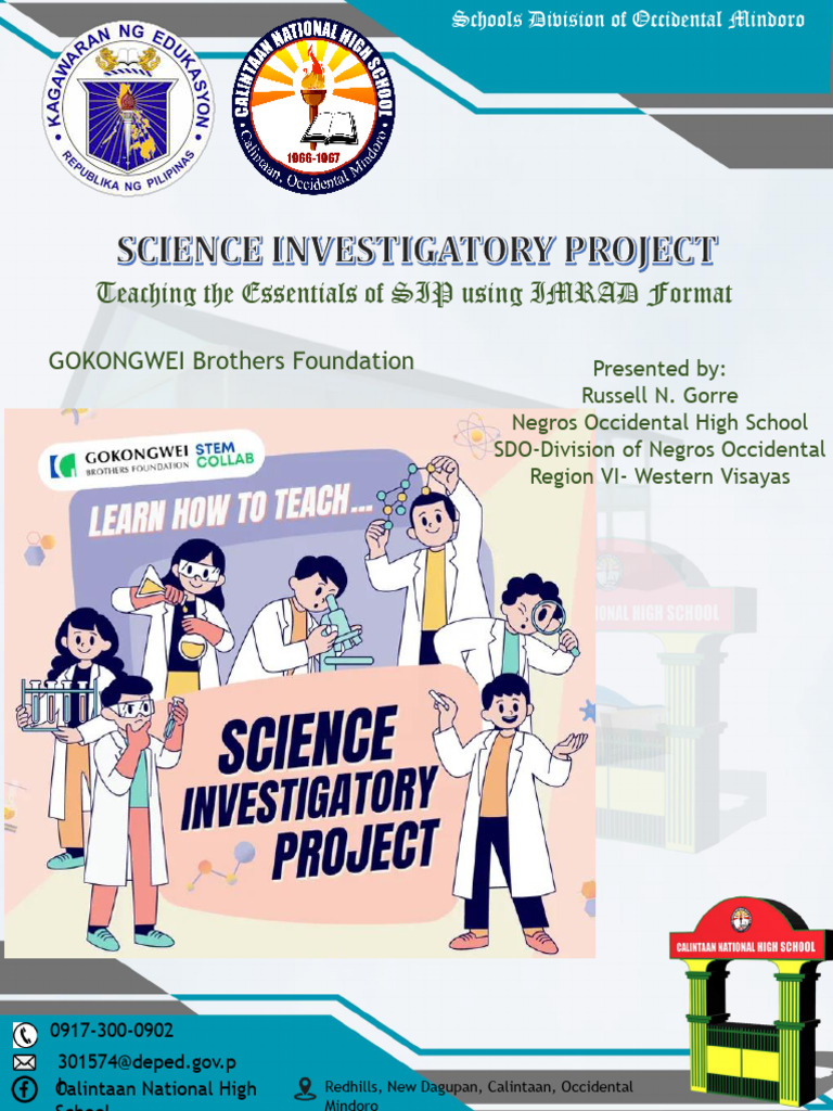 Teaching The Essentials of Science Investigatory Project Using IMRAD ...