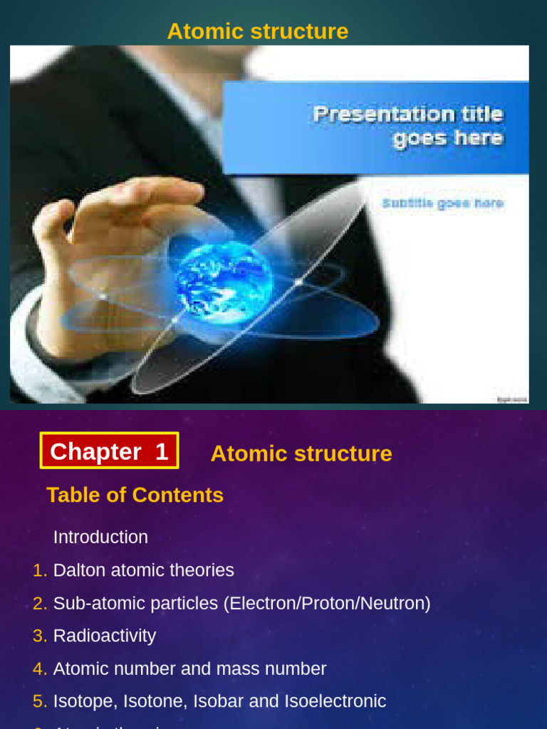 Chapter 1 Atomic Structure Updated | PDF | Atoms | Electron