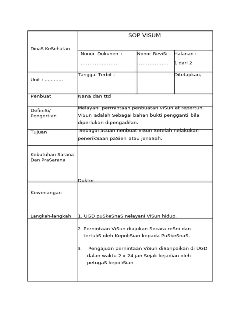 PDF Sop Visum | PDF | Ilmu Sosial