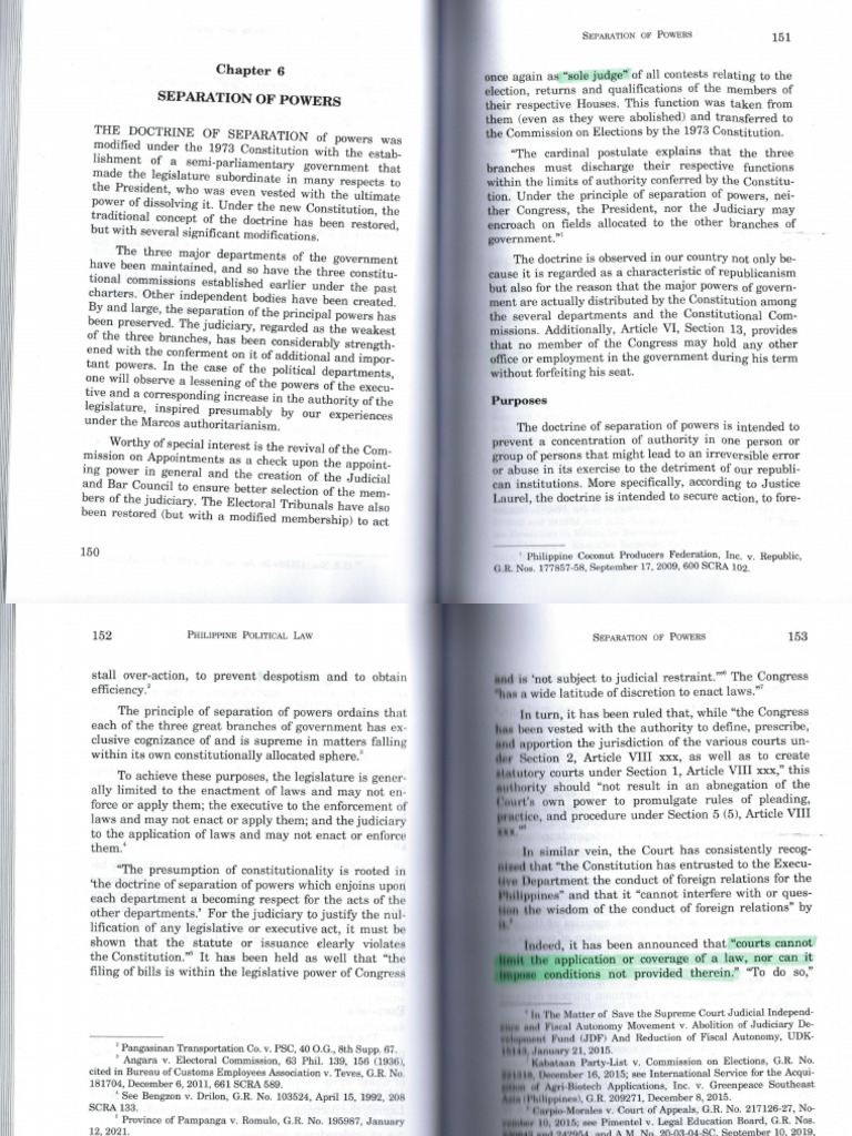 Separation and Delegation of Powers | PDF