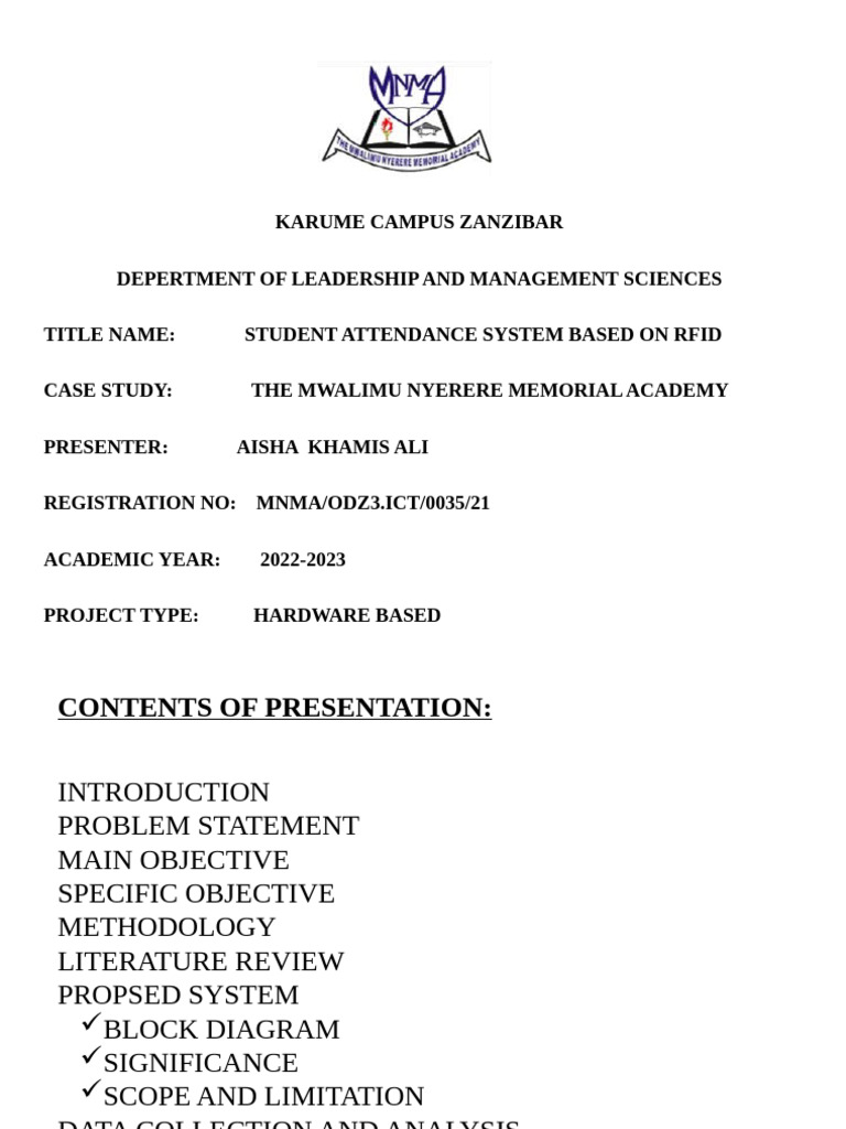 Project Proposal Sample 2 | PDF | Microcontroller | Radio Frequency Identification