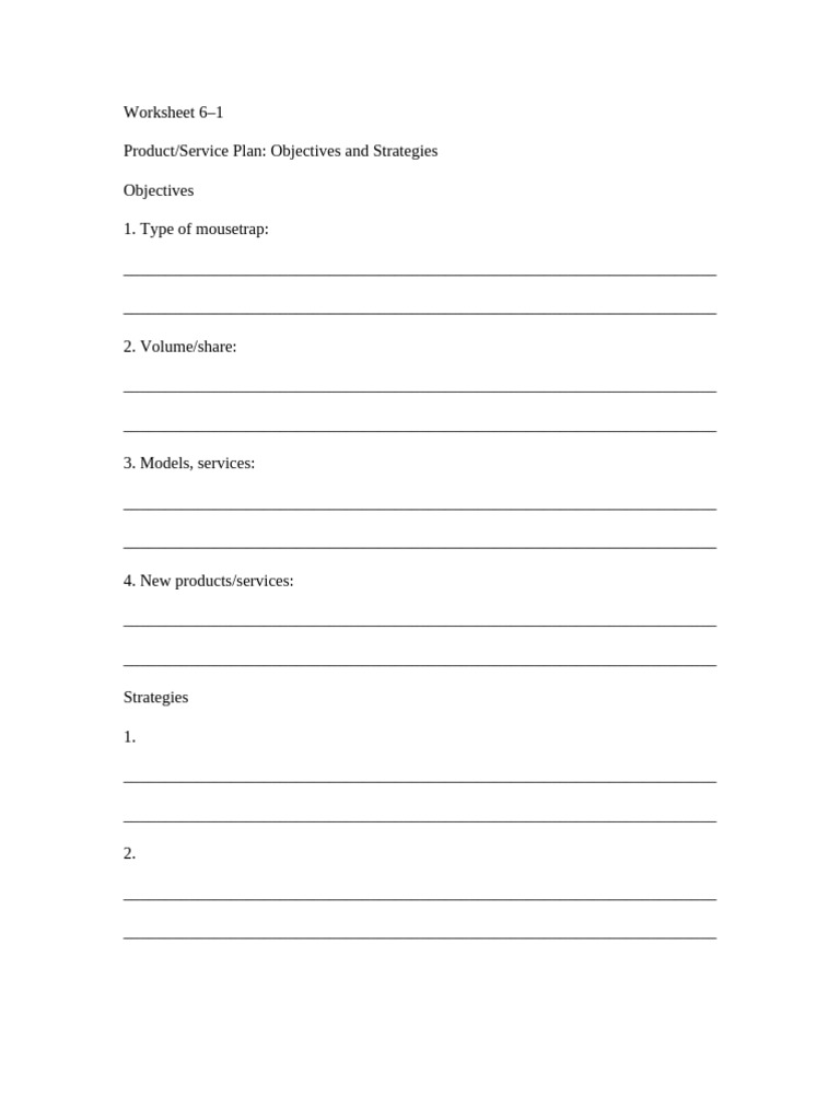 WS6 1ProdServiceObsStrats | PDF | Business