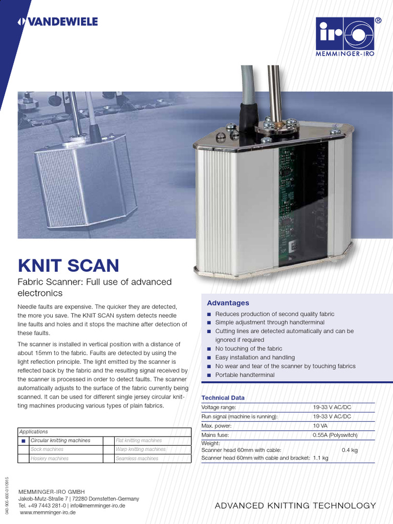 Knit Scan: Fabric Scanner: Full Use of Advanced Electronics | PDF ...
