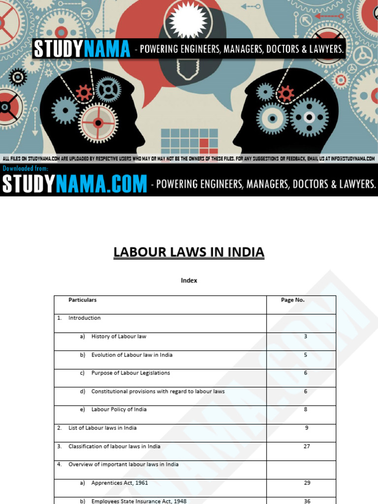 Labour Law - Notes - LLB | PDF