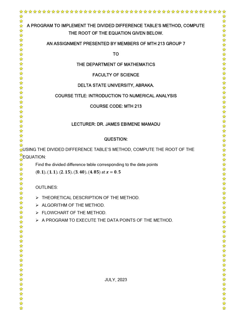 MTH 213 Gr.7 3rd Ass | PDF | Interpolation | Equations