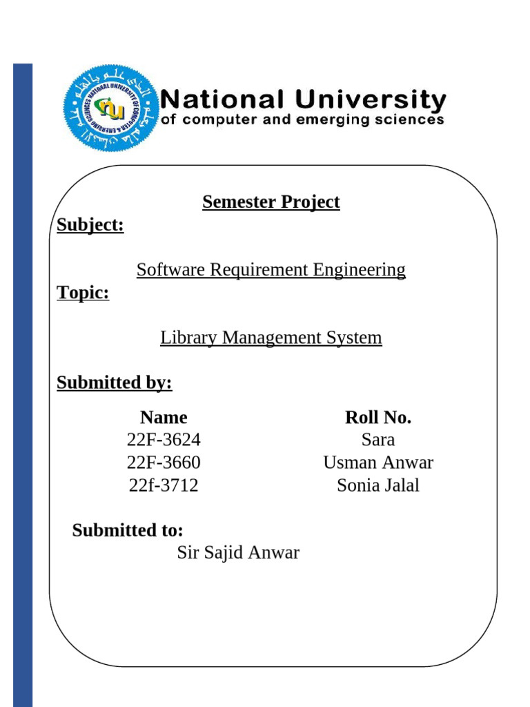 22f3624 22f3712 22f3660 SRE Project Phase 2 | PDF | Libraries | System