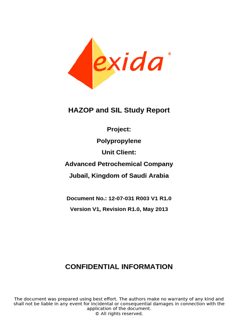 HAZOP & SIL Study Report - To Edit and Prepare (6.9) | PDF | Extrusion ...