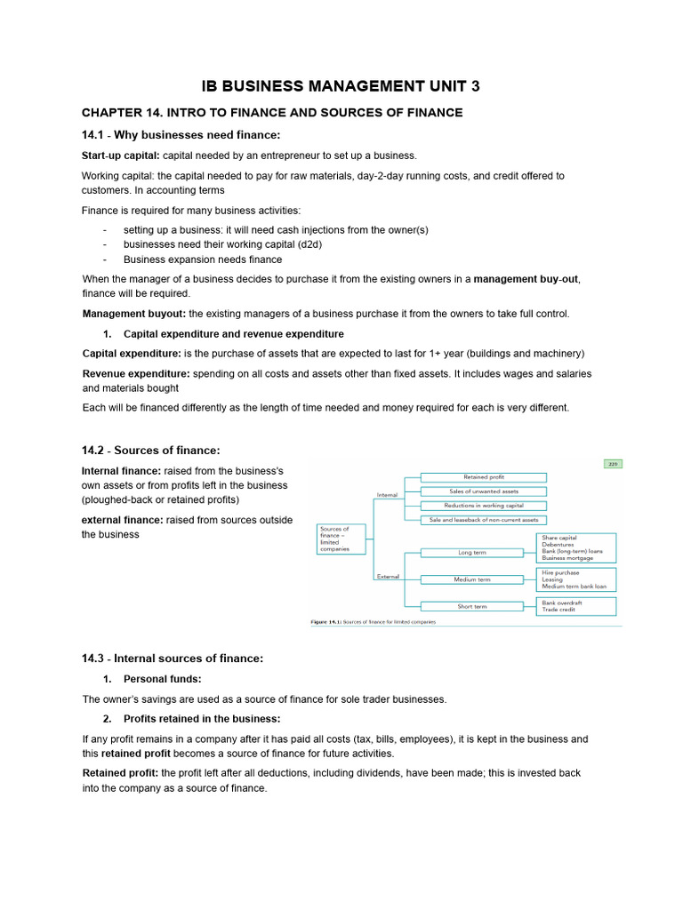 Ib Business Management Unit 3 | PDF | Stocks | Debt