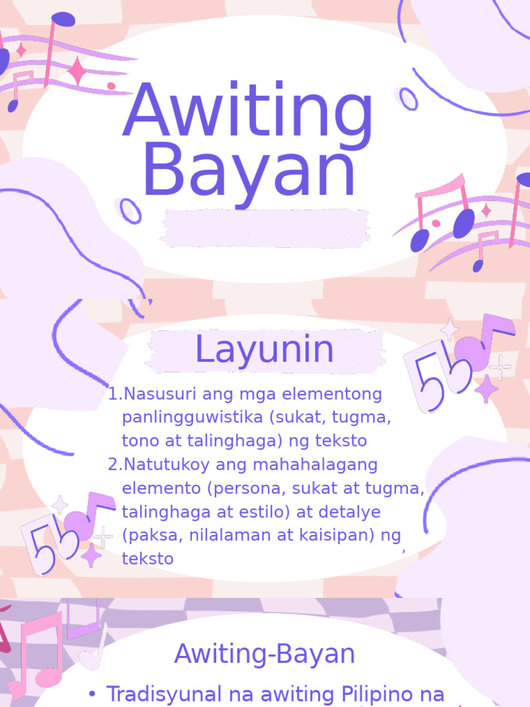 Aralin 3 (Awiting Bayan) | PDF