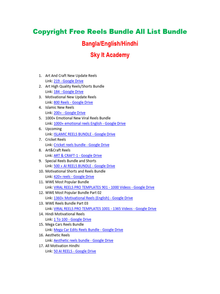 Copyright 60K+ Reels | PDF