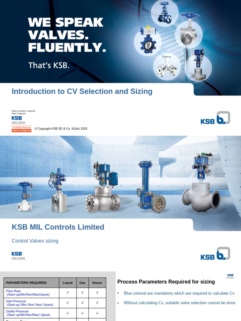 Introduction To CV Selection and Sizing | PDF | Valve | Fluid Dynamics