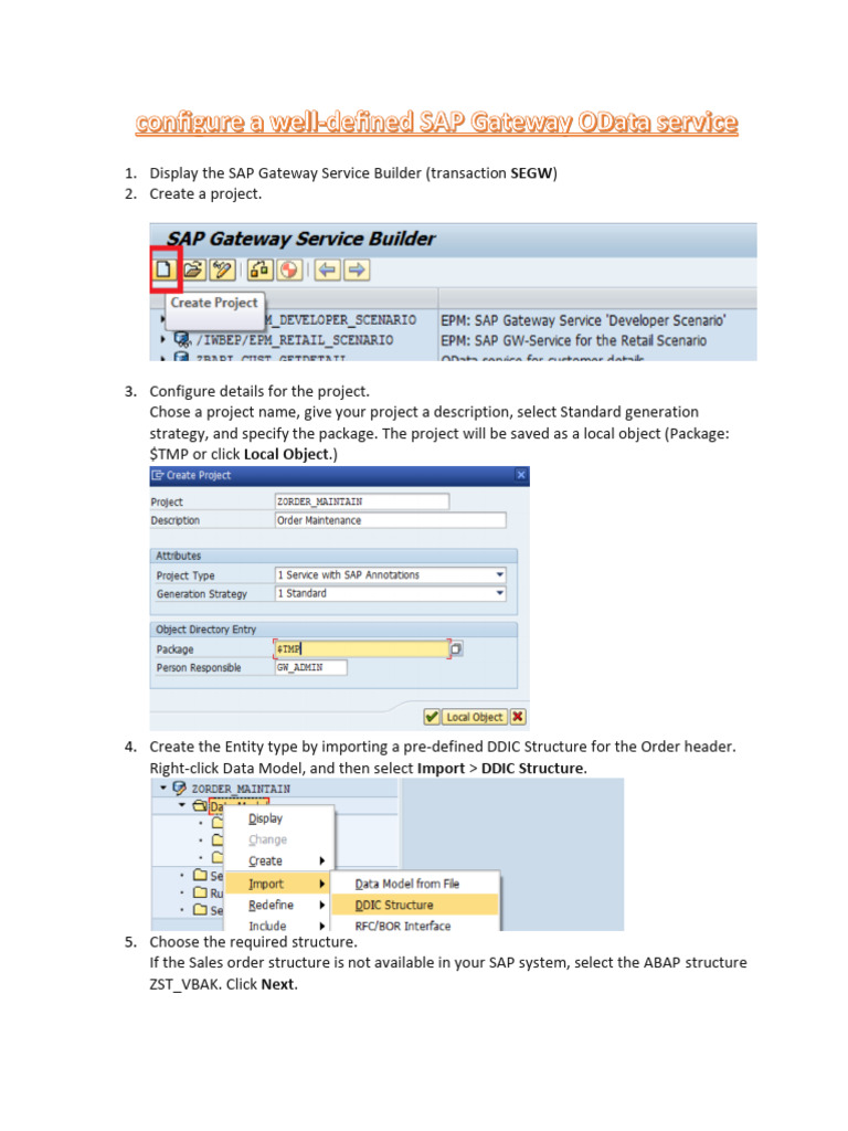 Configure A Well-Defined Sap Gateway Odata Service | PDF | Information Technology | Software