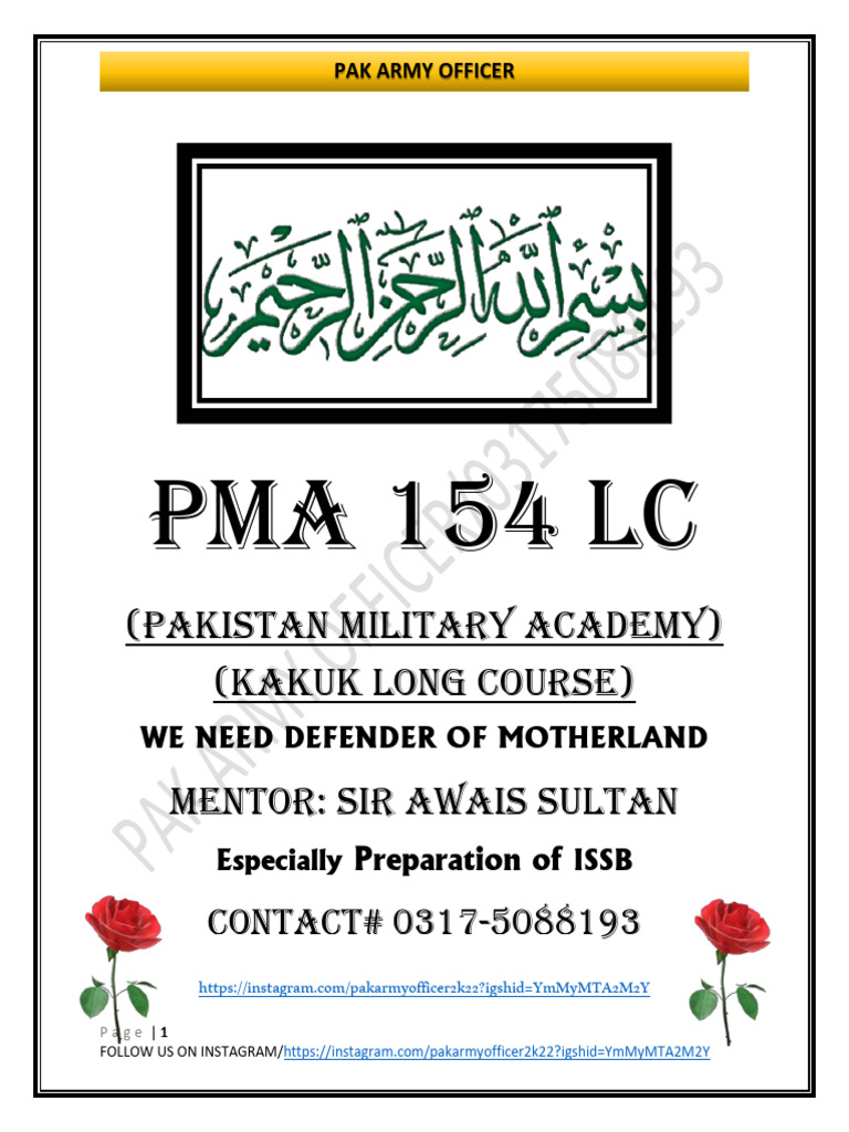 Pma 154 LC by Sir Awais Sultan (Issb Expert) | PDF | Muhammad | Quran