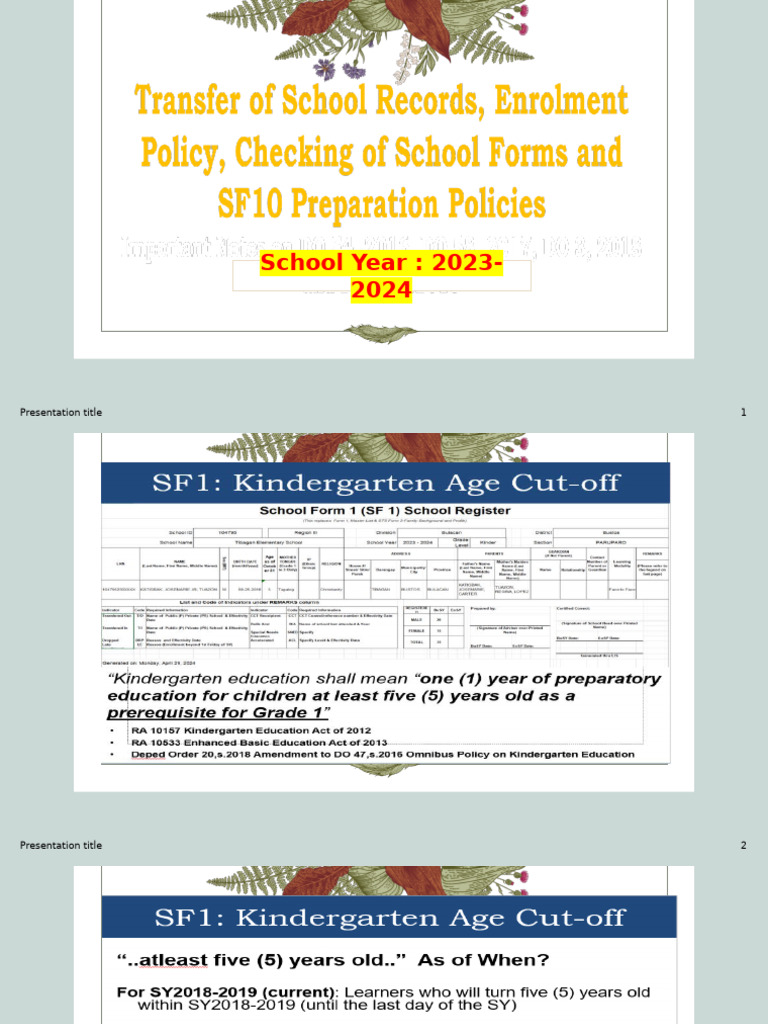 Guidelines for Checking School Forms 2024 | PDF