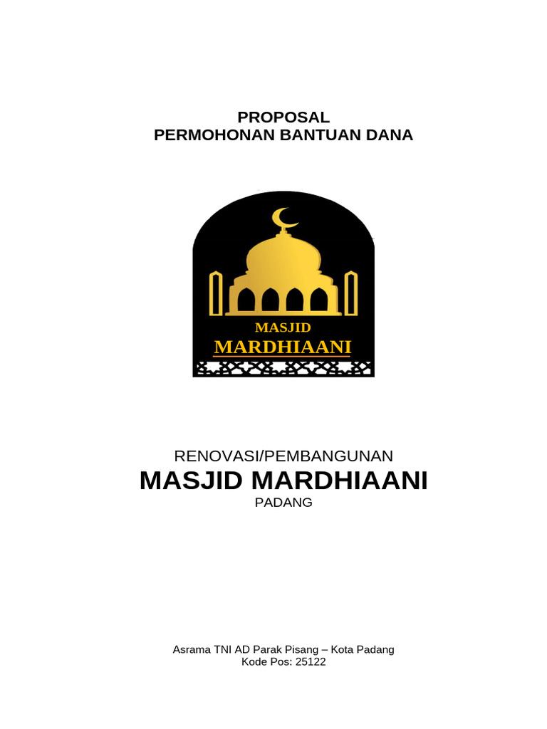 PROPOSAL BAPAK WALIKOTA PADANG CQ KABAG KESRA SETDAKO PADANG | PDF