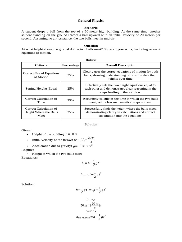 General Physics - Sci-Investigation | PDF | Equations Of Motion | Gravity