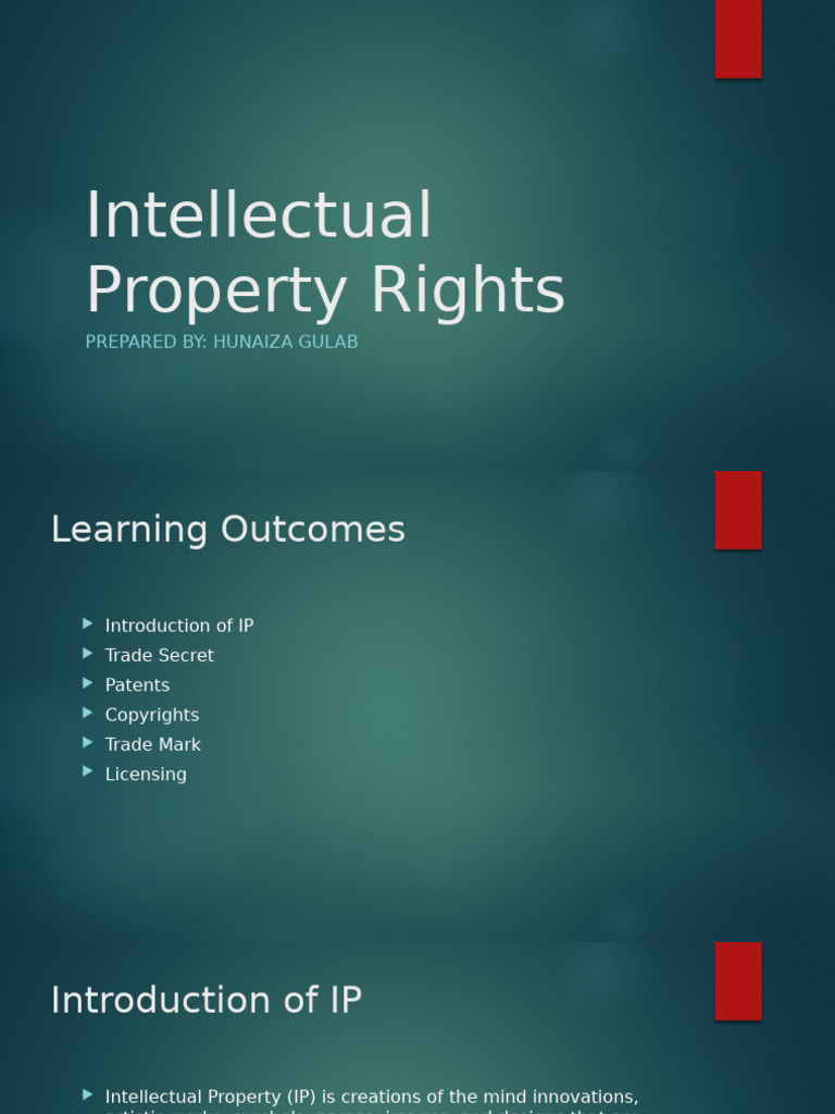 Intellectual Property Rights | PDF | Intellectual Property | License