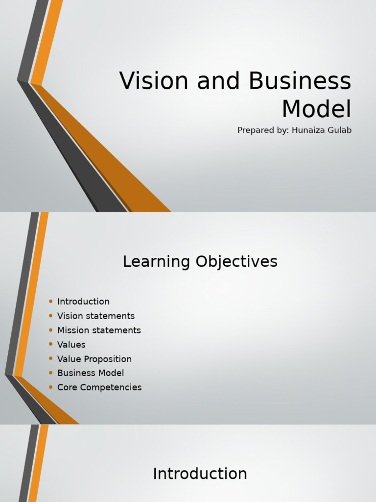 Vision and Business Model | PDF | Business Model | Business Process