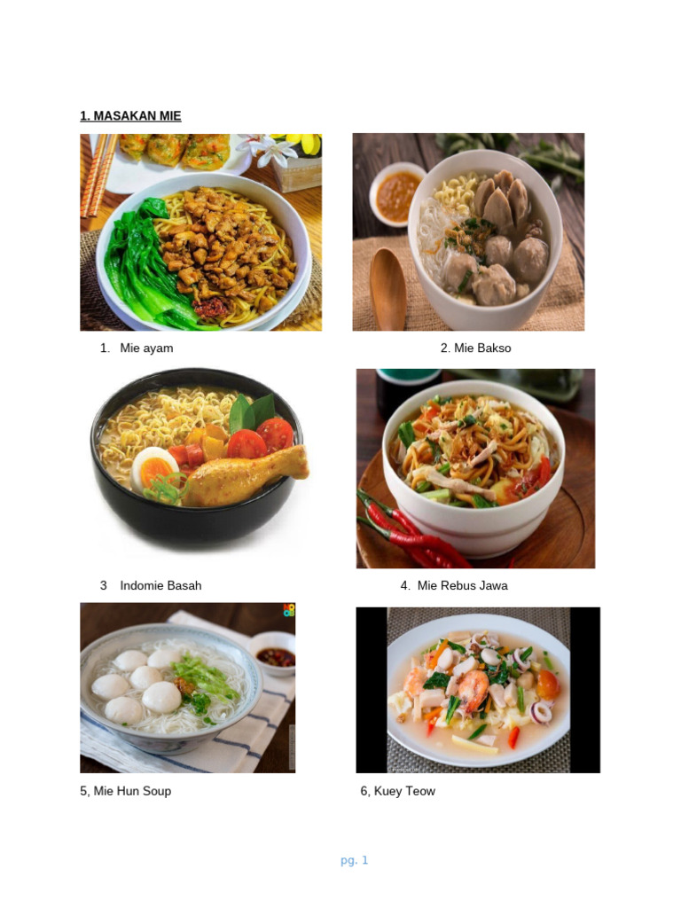 Contoh Menu Masakan 10 Hari | PDF | Cooking, Food & Wine
