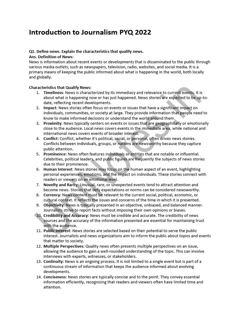 Introduction To Journalism | PDF | Journalism | Newspapers