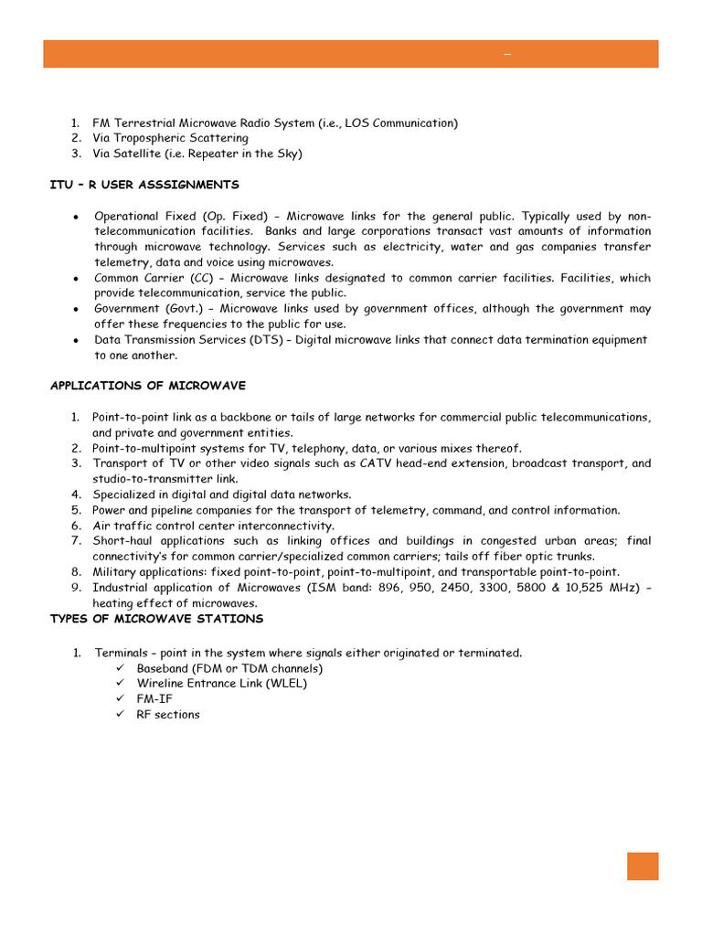 Module 2 - Microwave Stations | PDF | Microwave | Telecommunications