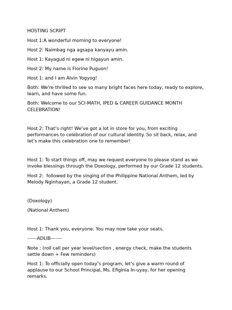 Hosting Script Career Guidance | PDF