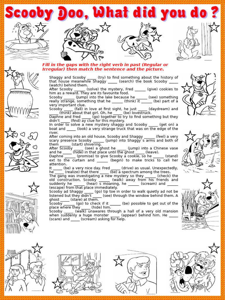 Scooby-Doo Past Tense Verb Exercise | PDF