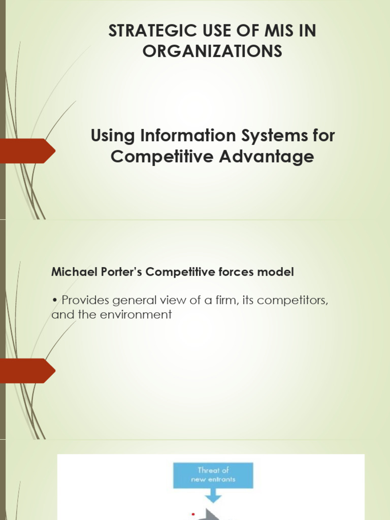Lecture 3 Strategic Use of MIS in Organizations | PDF | Competitive ...