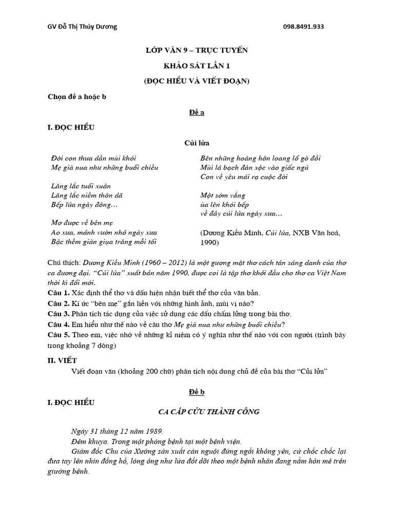 B14-Khao sat lan 1 | PDF