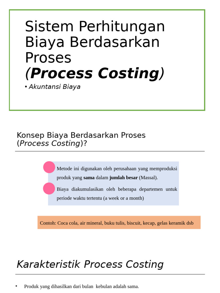 Process Costing | PDF | Teknologi & Rekayasa