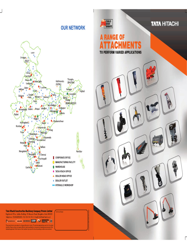 Tata Hitachi Excavator Attachments Guide | PDF | Concrete | Deep Foundation