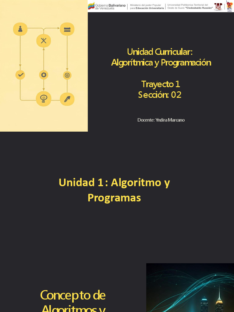 PRESENTACION UNIDAD 1 Algoritmos - Programas 28 Octubre | PDF | Algoritmos | Lenguaje de ...