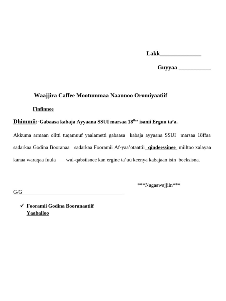 Boorana Gabaasa Kabaja GSSUI 18ffaa | PDF