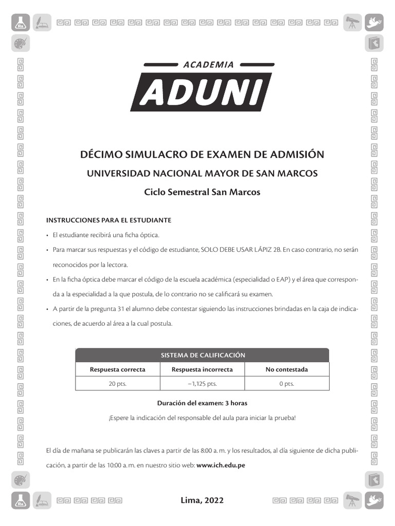 10 Sim Tip Adm Unmsm Ssm-II | PDF