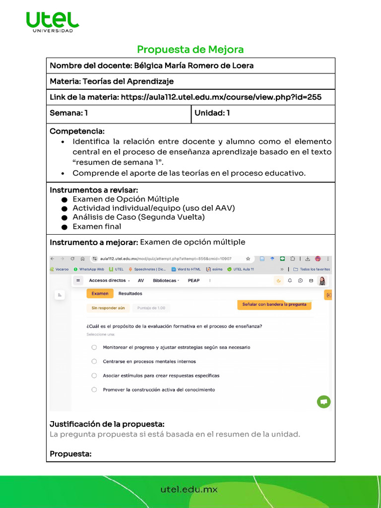Propuesta de Mejora semana 1 | PDF