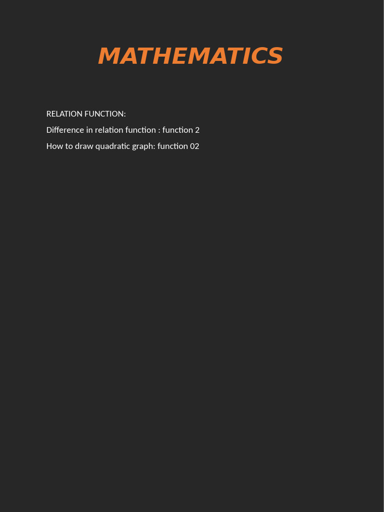 Mathematics Notes | PDF