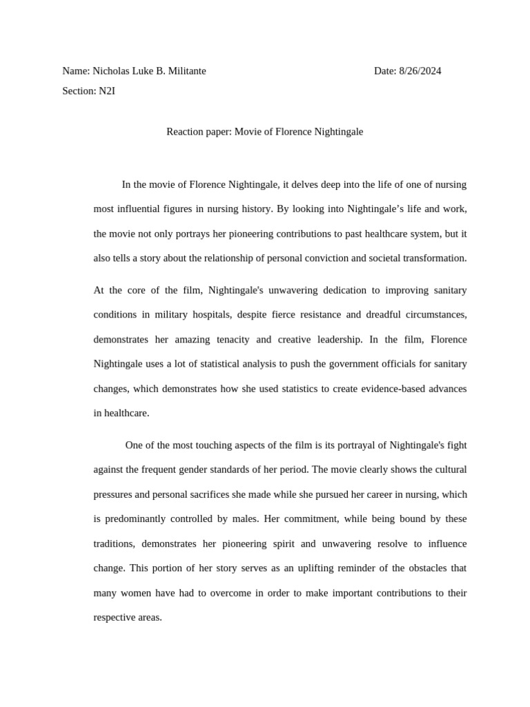 Nicholas-Luke-B.-Militante Group35 N2I Reaction | PDF | Florence ...